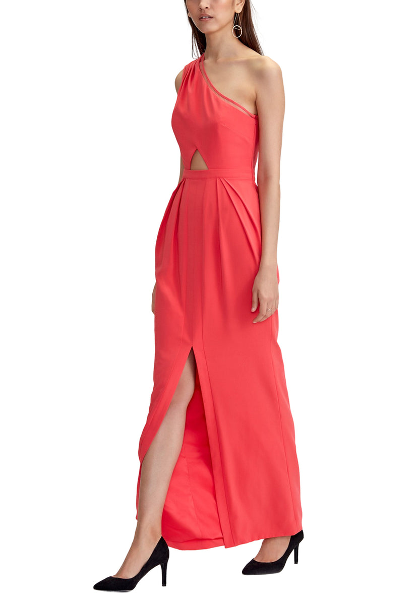 Emma Wallace Red Stella One Shoulder Asymmetrical Cutout Maxi Dress ...